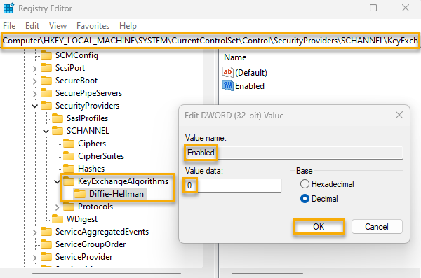 Weak TLS Diffie-Hellman Cipher Not Configured (Logjam Vulnerability)