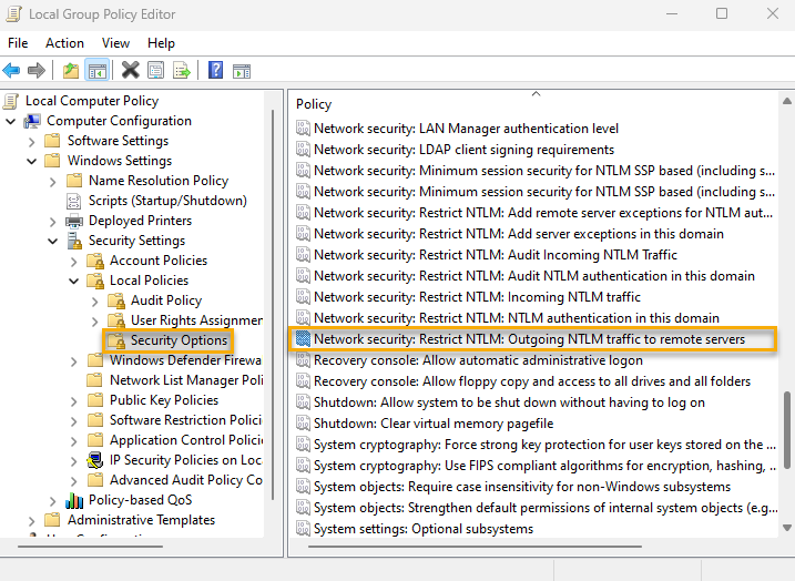 Ensure 'Network security: Restrict NTLM: Outgoing NTLM traffic to ...