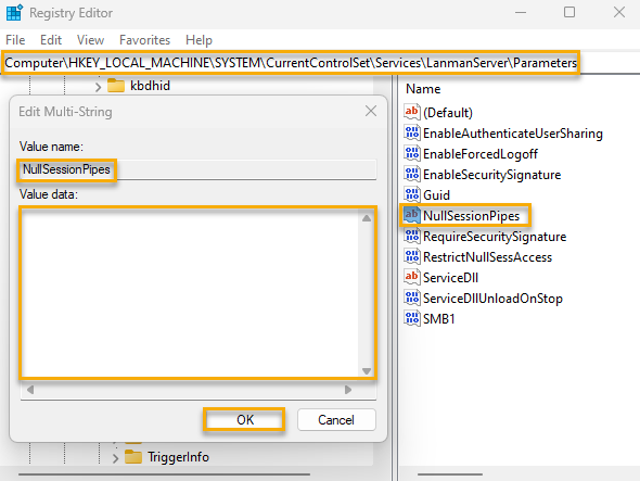 Ensure 'Network access: Named Pipes that can be accessed anonymously ...