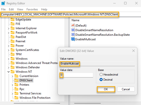 Ensure 'Turn off multicast name resolution' is set to 'Enabled' (CIS ...