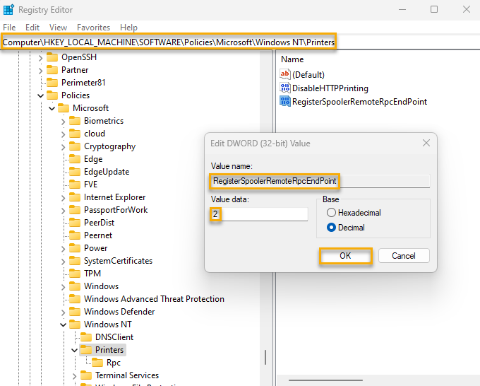 Ensure 'Allow Print Spooler to accept client connections' is set to 'Disabled' (CIS LEVEL 1)
