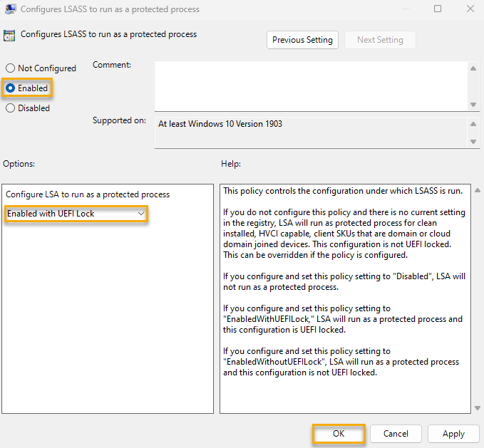 18.9.26.2 Ensure 'Configures LSASS to run as a protected process' is ...