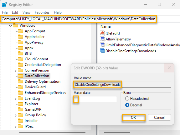 Ensure 'Disable OneSettings Downloads' is set to 'Enabled' (CIS LEVEL 1)