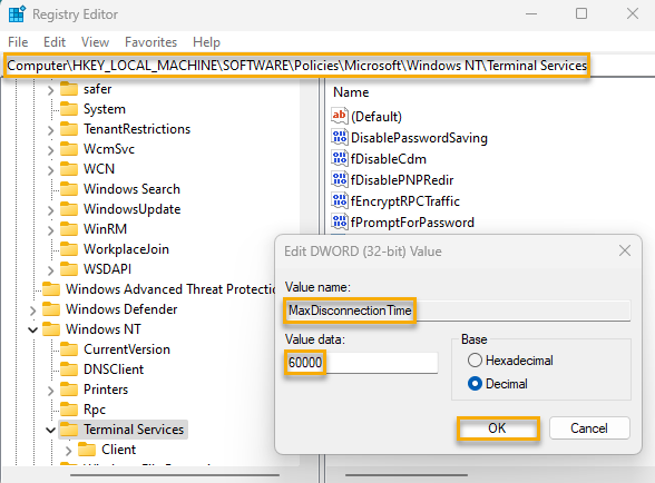 Ensure 'Set time limit for disconnected sessions' is set to 'Enabled: 1 minute' (CIS LEVEL 2)