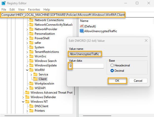 Ensure 'Allow unencrypted traffic' is set to 'Disabled' (CIS LEVEL 1)