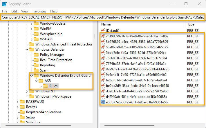 Ensure 'Configure Attack Surface Reduction rules: Set the state for each ASR rule' is configured ...