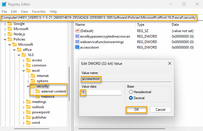 Ensure 'Trust Access to Visual Basic Project' is set to 'Disabled' (CIS LEVEL 1)