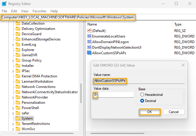 Ensure 'Allow Custom SSPs and APs to be loaded into LSASS' is set to ...