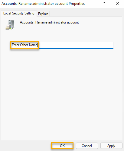 Configure 'Accounts: Rename administrator account' (CIS LEVEL 1)