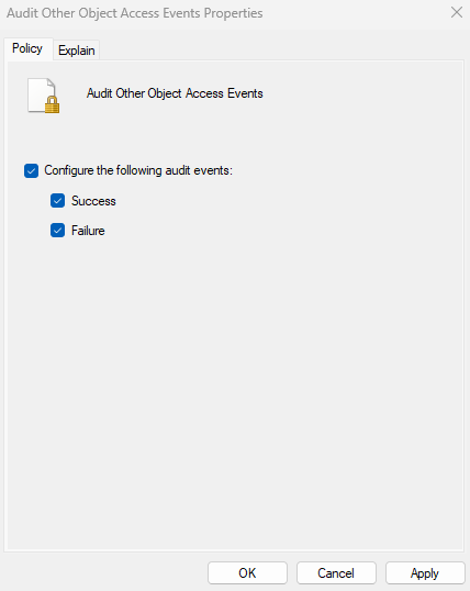 17.6.3 Ensure 'Audit Other Object Access Events' is set to 'Success and ...