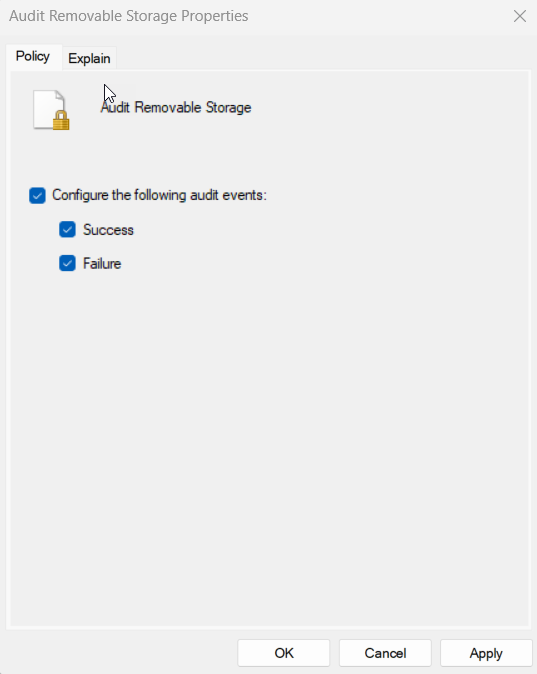 Ensure 'Audit Removable Storage' is set to 'Success and Failure' (CIS ...