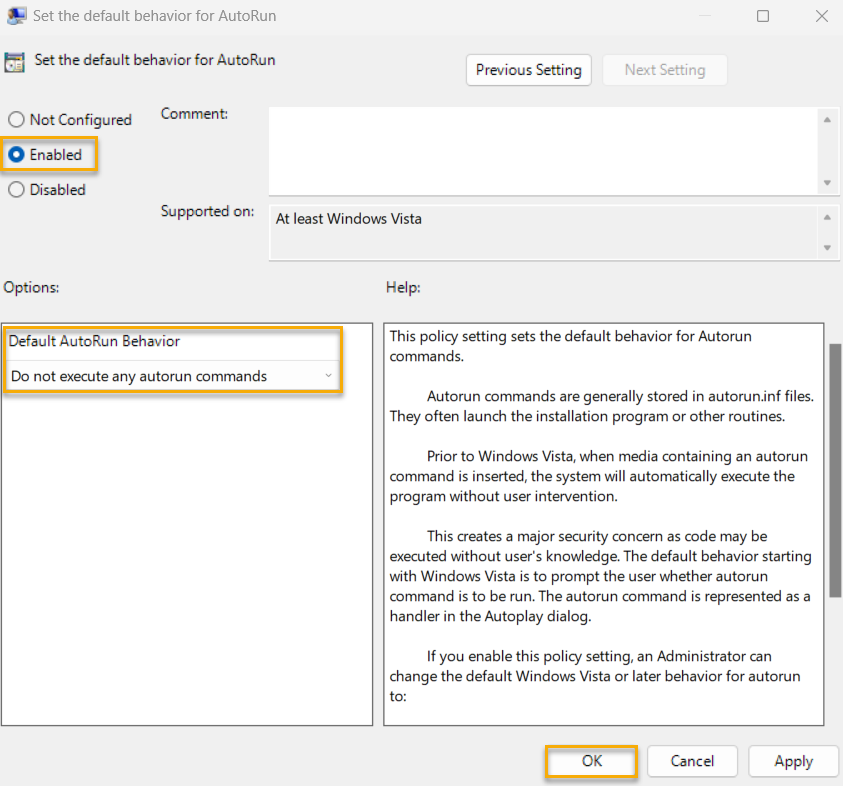 18.10.8.2 Ensure 'Set the default behavior for AutoRun' is set to ...