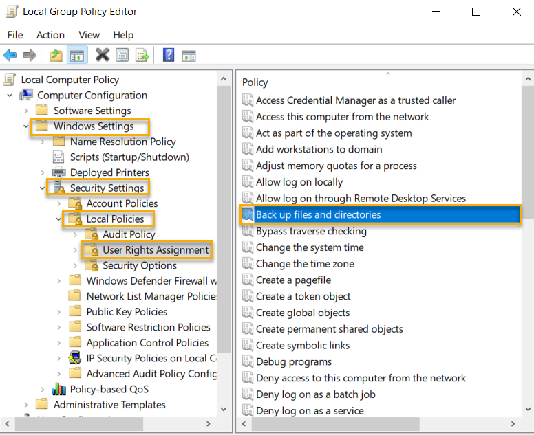 Ensure 'Back up files and directories' is set to 'Administrators' (CIS LEVEL 1)