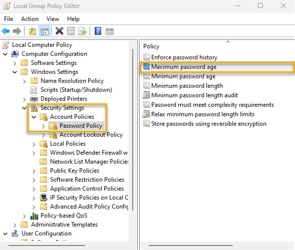 Ensure 'Maximum password age' is set to '365 or fewer days, but not 0 ...