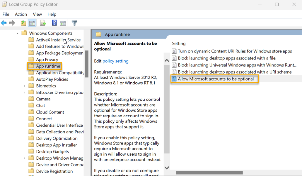 Ensure 'Allow Microsoft accounts to be optional' is set to 'Enabled' (CIS LEVEL 1)