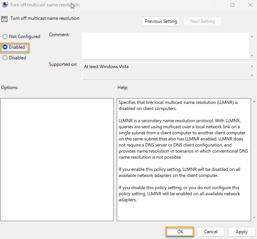 Ensure 'Turn off multicast name resolution' is set to 'Enabled' (CIS ...