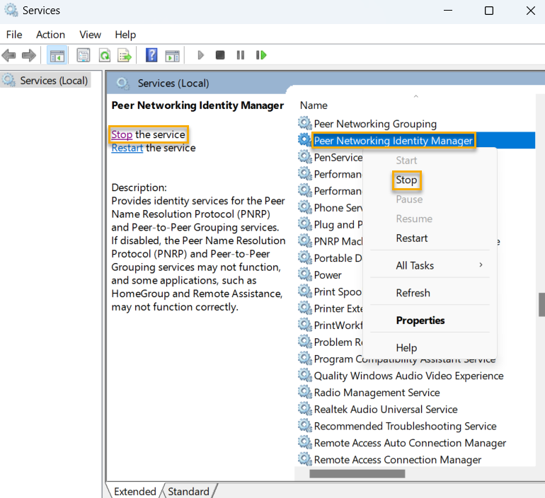 Peer Networking Identity Manager Service Enabled (CIS LEVEL 2)