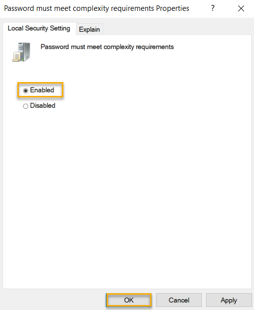 Ensure 'Password must meet complexity requirements' is set to 'Enabled' (CIS LEVEL 1)