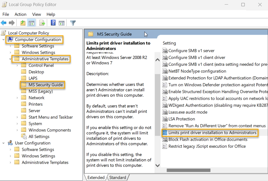 Ensure 'Limits print driver installation to Administrators' is set to 'Enabled' (CIS LEVEL 1)