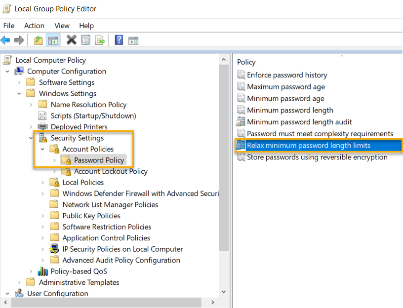 Ensure 'Relax minimum password length limits' is set to 'Enabled' (CIS LEVEL 1)