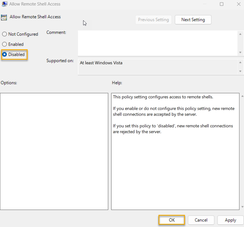 Ensure 'Allow Remote Shell Access' is set to 'Disabled' (CIS LEVEL 2)