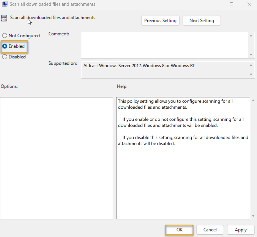 Ensure 'Scan all downloaded files and attachments' is set to 'Enabled' (CIS LEVEL 1)