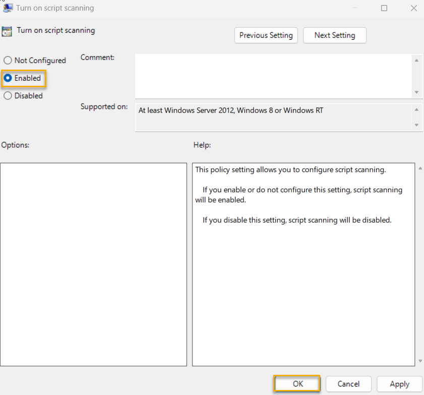 Ensure 'Turn on script scanning' is set to 'Enabled' (CIS LEVEL 1)