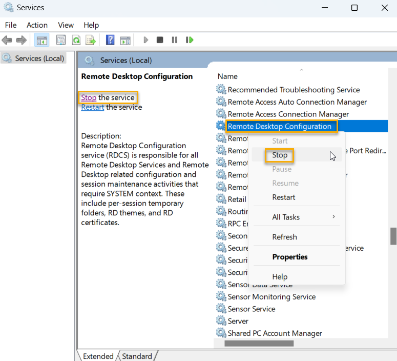 Ensure 'Remote Desktop Configuration (SessionEnv)' is set to 'Disabled' (CIS LEVEL 2)