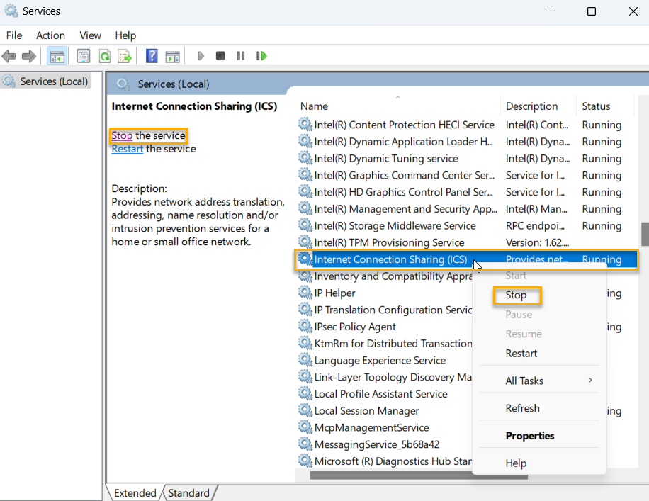 Ensure 'Internet Connection Sharing (ICS) (SharedAccess)' is set to 'Disabled' (CIS LEVEL 1)