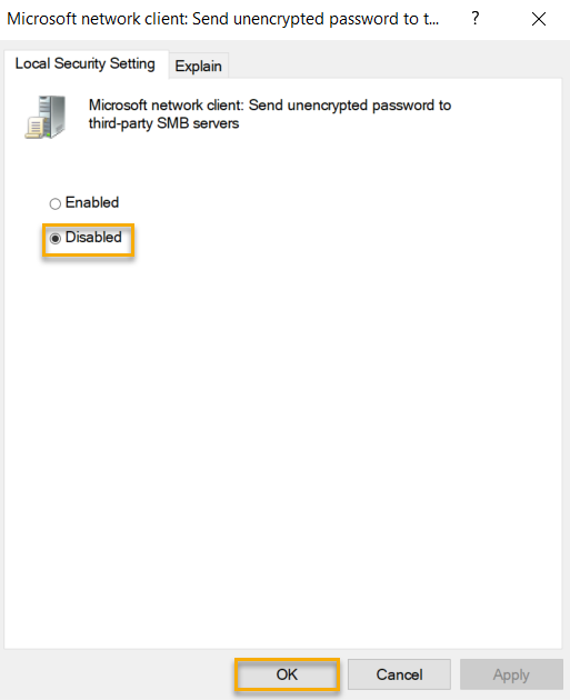 Unencrypted passwords must not be sent to third-party SMB Servers