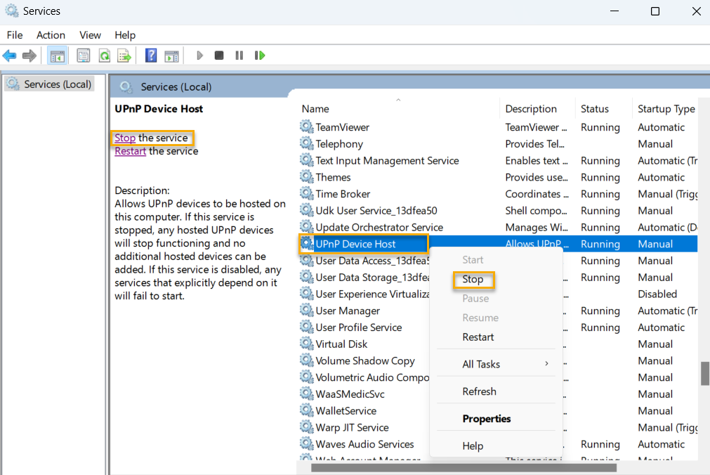 Ensure 'UPnP Device Host (upnphost)' is set to 'Disabled' (CIS LEVEL 1)
