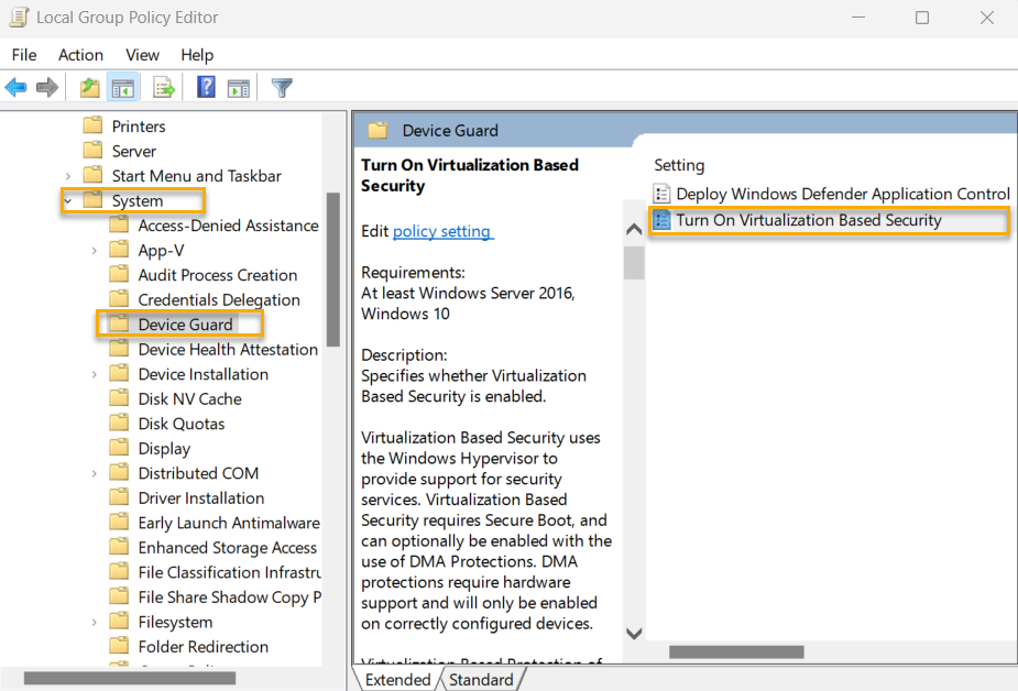 Ensure 'Turn On Virtualization Based Security' is set to 'Enabled' (CIS ...
