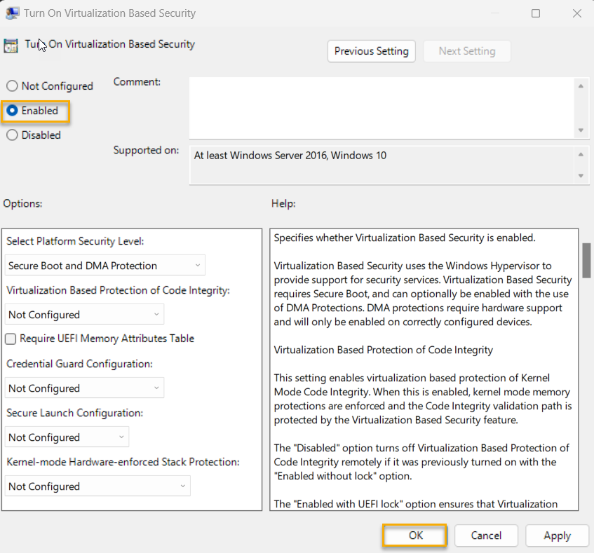 Ensure 'Turn On Virtualization Based Security' is set to 'Enabled' (CIS ...