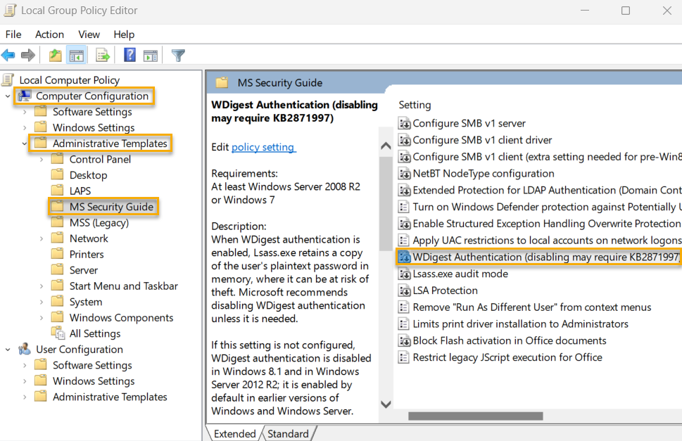 Ensure Wdigest Authentication Is Set To Disabled Cis Level 1 1404