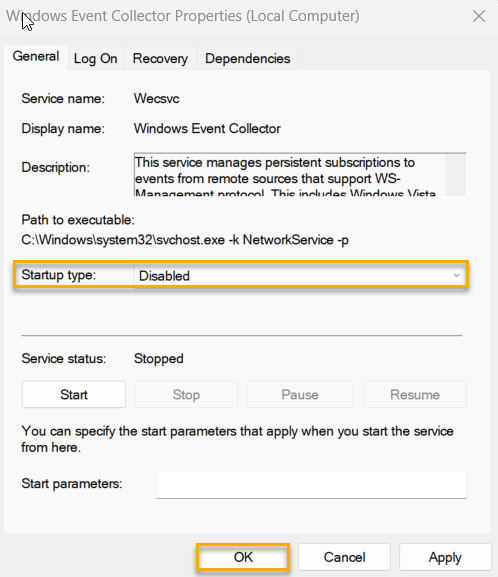 Ensure 'Windows Event Collector (Wecsvc)' is set to 'Disabled' (CIS ...