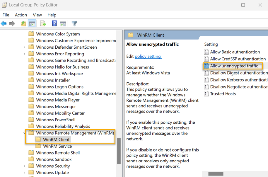 Ensure 'Allow unencrypted traffic' is set to 'Disabled' (CIS LEVEL 1)