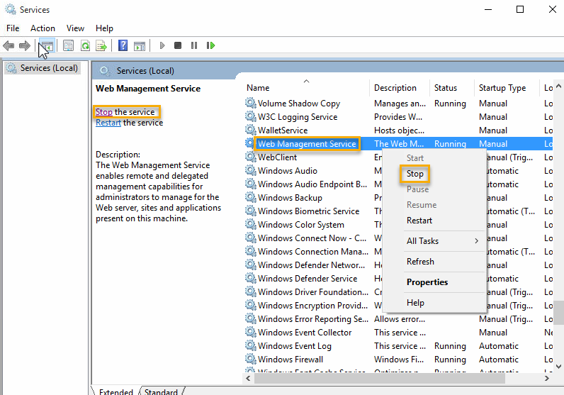 Ensure 'Web Management Service (WMSvc)' is set to 'Disabled' or 'Not Installed' (CIS LEVEL 1)