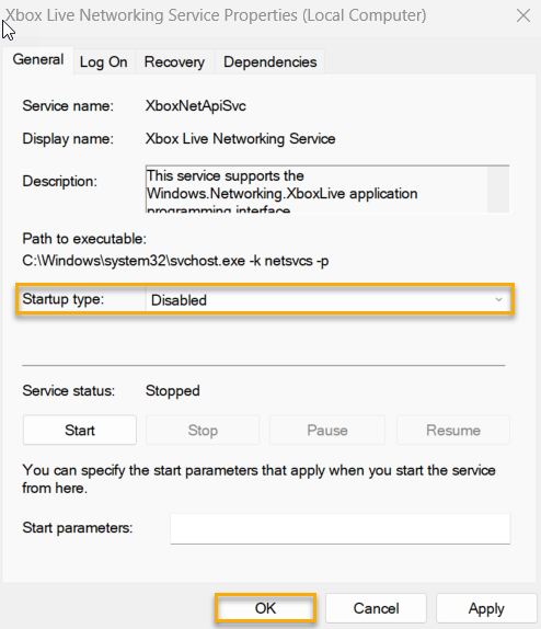 Ensure 'Xbox Live Networking Service (XboxNetApiSvc)' is set to 'Disabled' (CIS LEVEL 1)