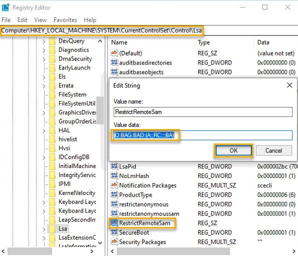 Remote calls to the Security Account Manager (SAM) Not Restricted