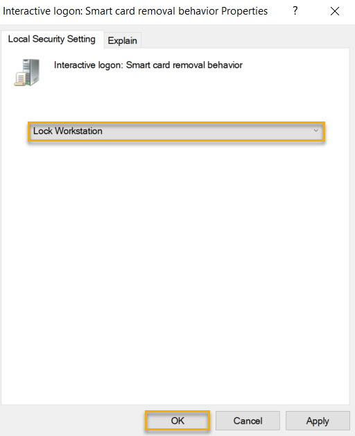 Lock When Smart Card Removed Is Disabled