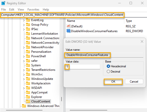 Ensure 'Turn off Microsoft consumer experiences' is set to 'Enabled' (CIS LEVEL 1)