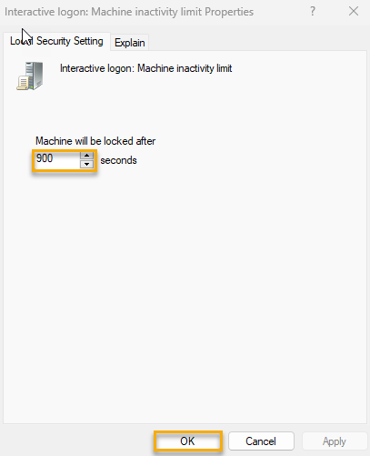 Ensure 'Interactive logon: Machine inactivity limit' is set to '900 or ...