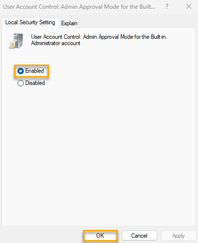 2.3.17.1 Ensure 'User Account Control: Admin Approval Mode for the ...